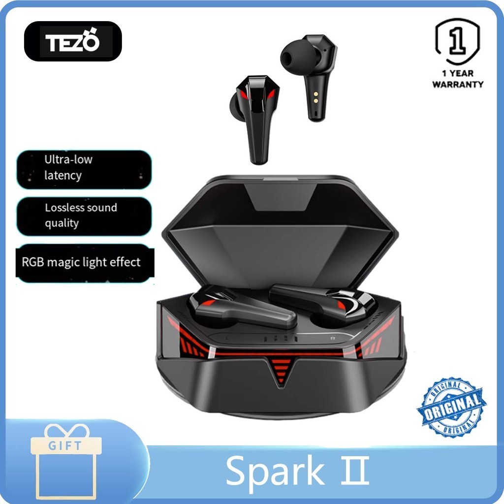 Tai nghe Bluetooth trò chơi thể thao điện tử Tezo Spark II có khả năng giảm tiếng ồn thấp và trì ...