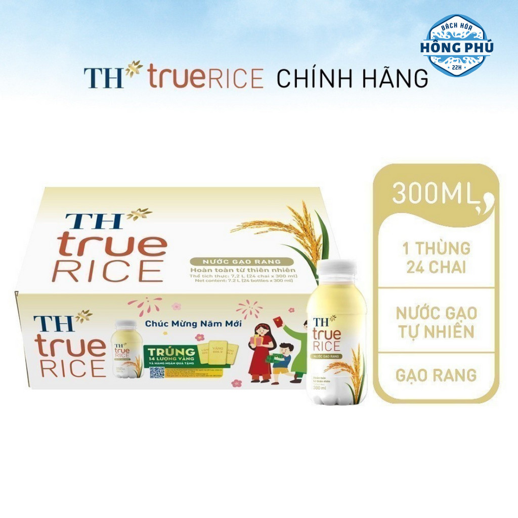 Thùng 24 chai nước gạo rang TH True Rice 300ml (300ml x 24) | Shopee Việt Nam