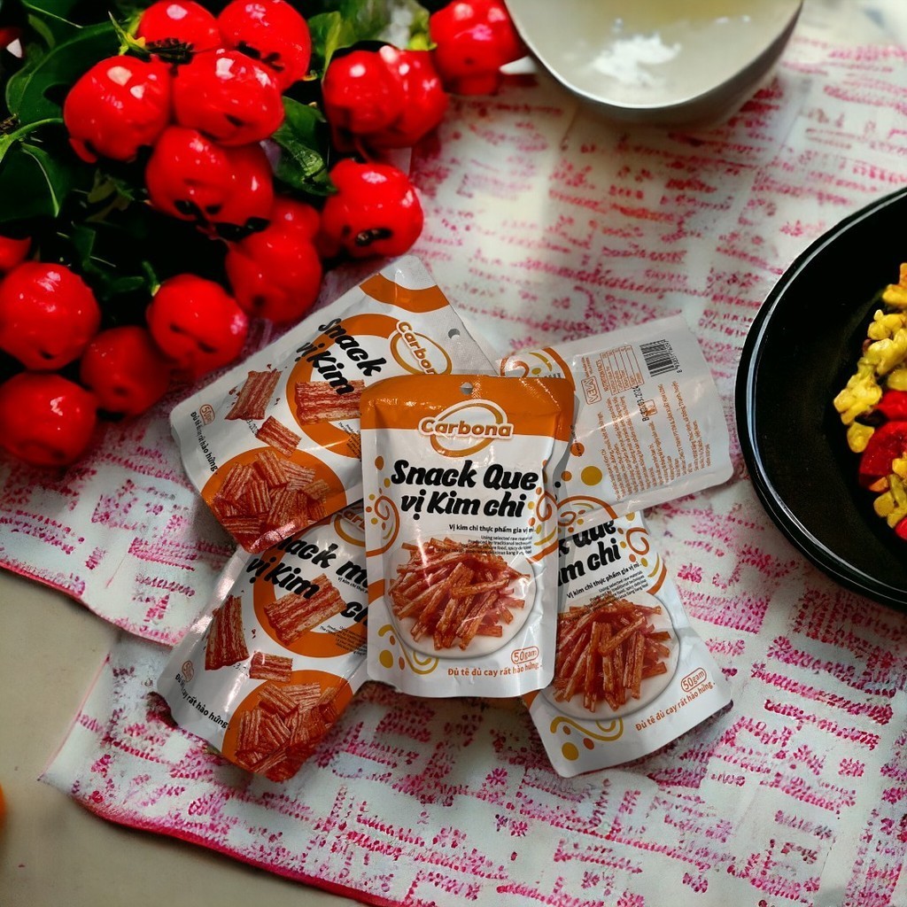 Snack miếng Snack que vị kim chi-que cay Vị cay ngọt đặc trưng của kim ...