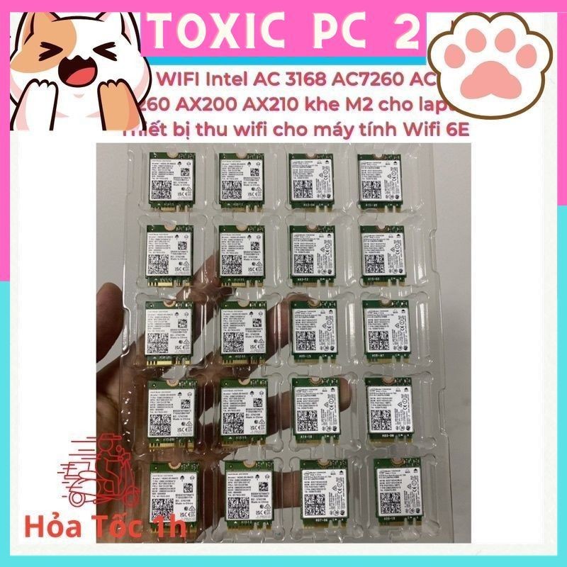 Card WIFI Intel AX210 BE200 khe M2 cho laptop - Thiết bị thu wifi cho máy tính Wifi 6E , Wifi 7 ...