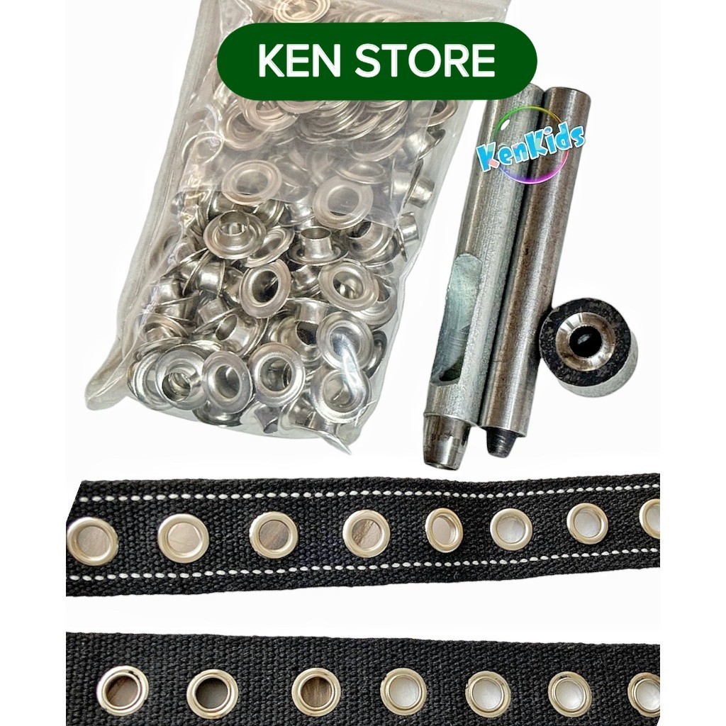 Bộ 4 dụng cụ TÁN CUỐN đục khoen đóng khoen ore ( mắt cáo ) dùng cho tấm bạt , da, vải , giấy ...