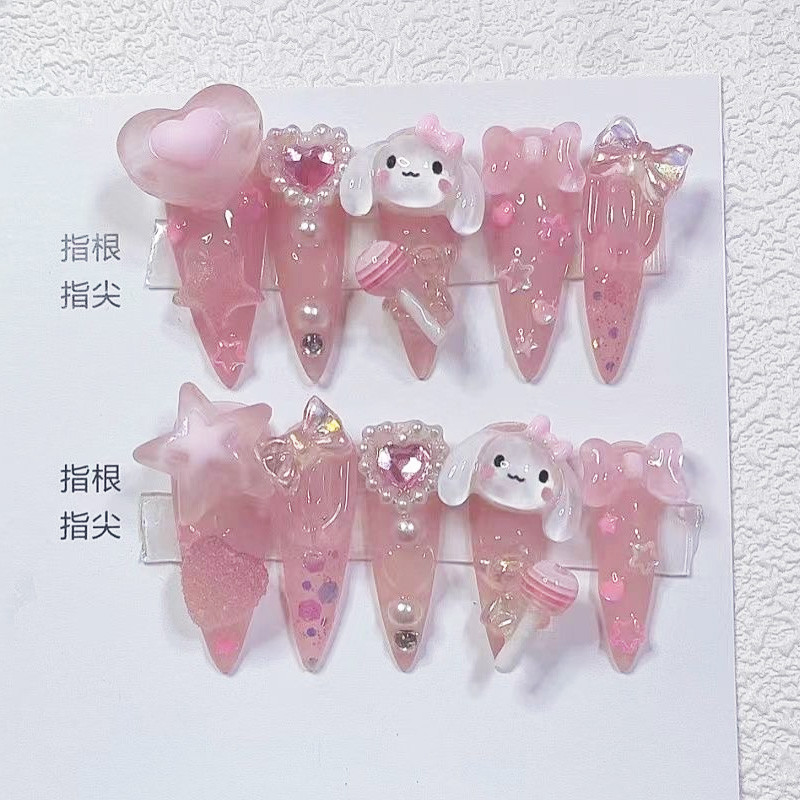 100% HANDMADE Stiletto Móng Tay Giả Nghệ Thuật Giọt Nước Hình Dạng Cực ...