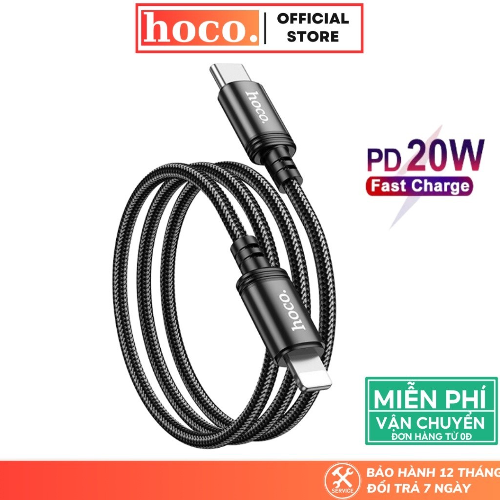 Dây cáp sạc nhanh 20W PD Hoco X89 chất liệu dây dù siêu bền chống gãy ...