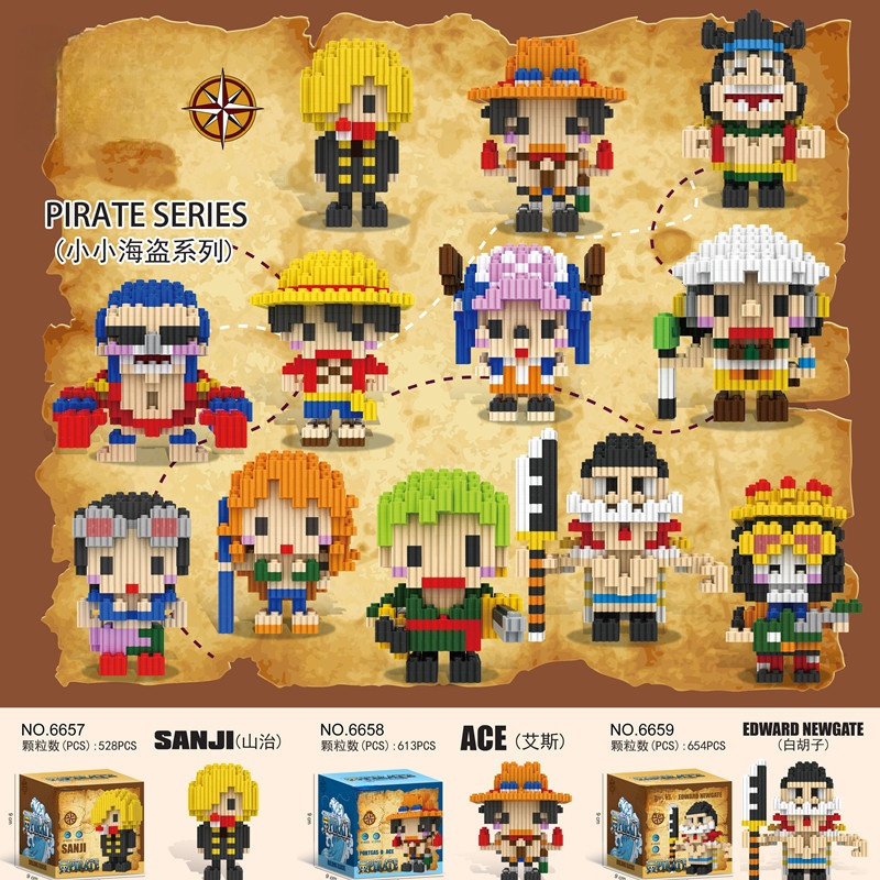 Mô hình one piece mini luffy zoro naruto lắp ráp xếp hình anime nhỏ giá ...