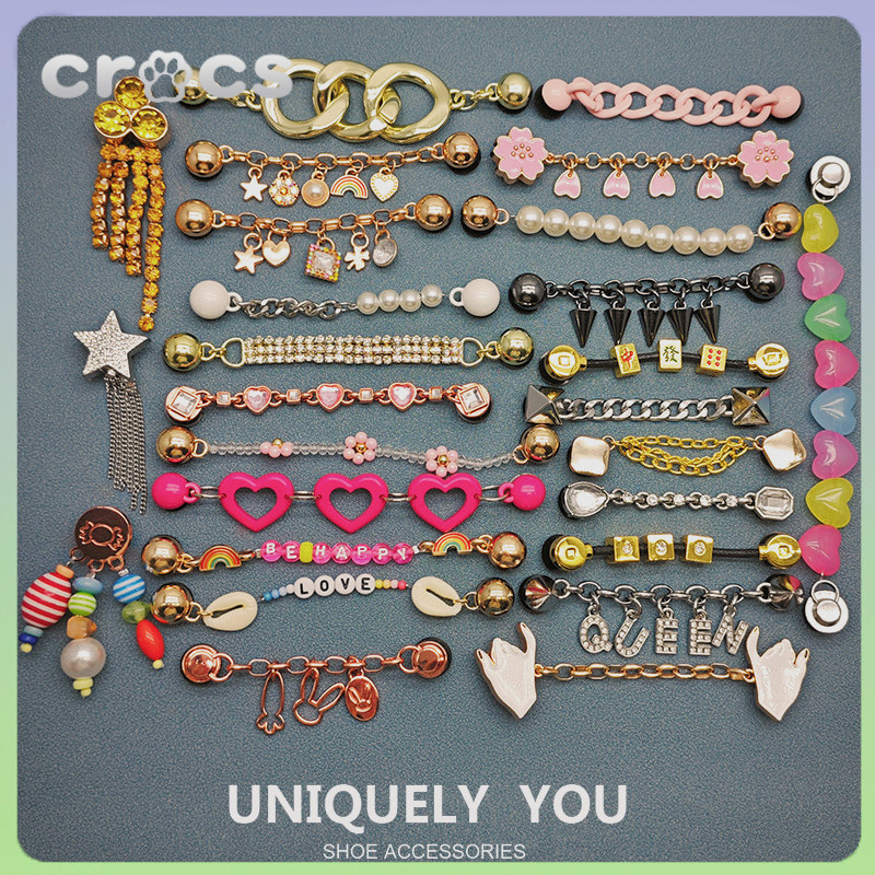 sticker dép crocs Metal diamond chain charm dép crocs charm crocs ...