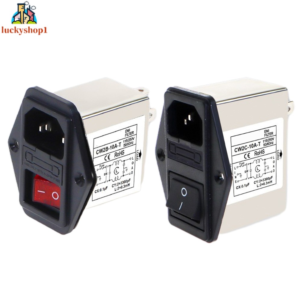 [Lck] 1x 3A 6A 10A CW2B-T CW2C-T Bộ lọc nguồn loại ổ cắm IEC có công tắc an toàn nhẹ | Shopee ...