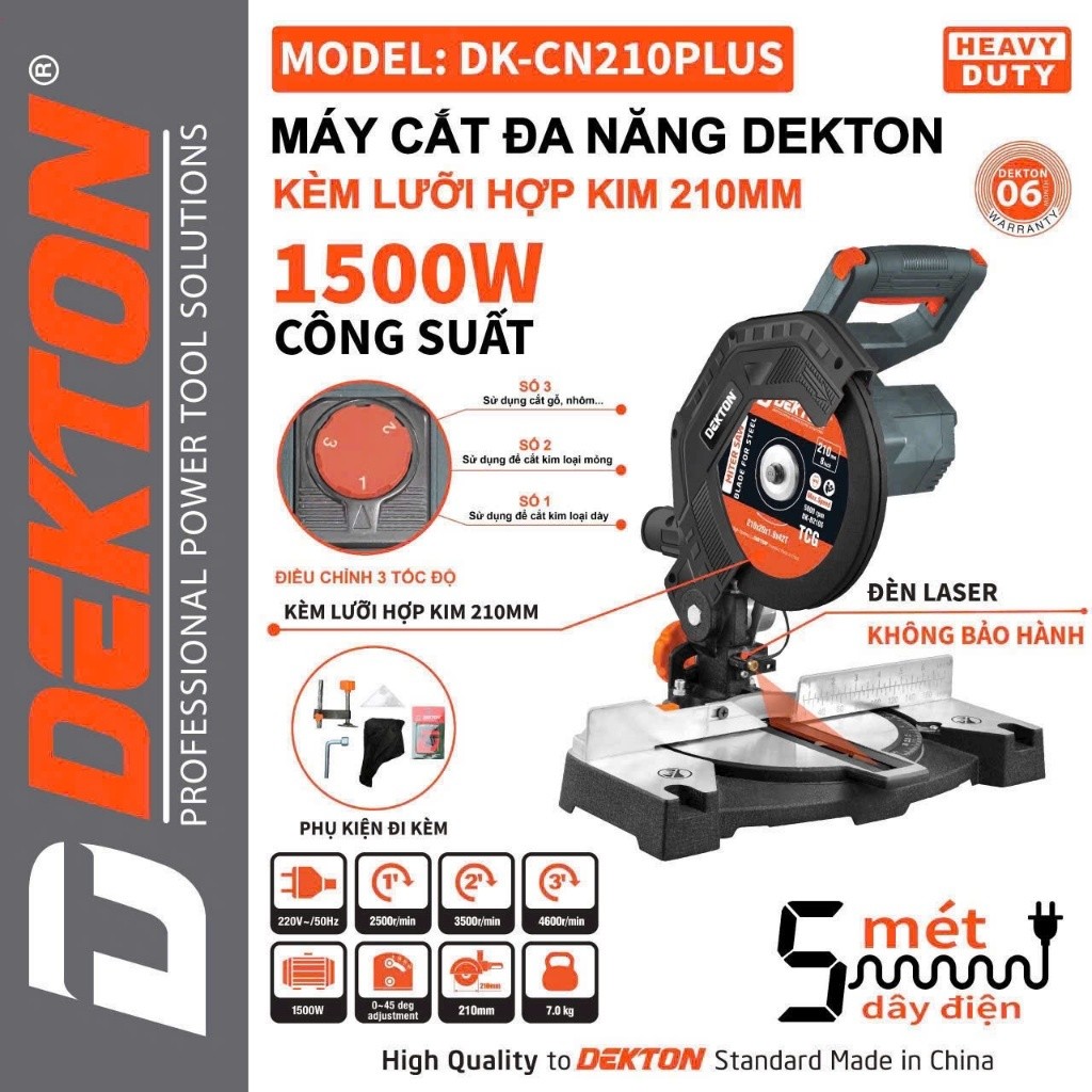 Máy cắt nhôm DEKTON DK-CN 210PLUS , Công suất 1500W, 3 Tốc độ, kè tặng lưỡi hợp kim | Shopee ...