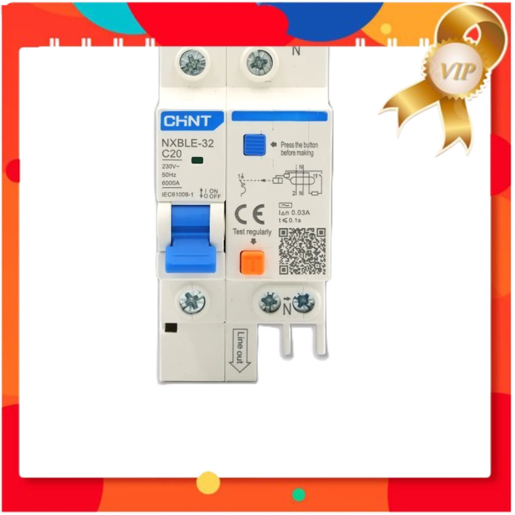 (HCM) Cầu dao Aptomat chống giật, chống dòng rò CHINT 2P (1P + N ) 10A - 63A (Hàng chính hãng CE ...