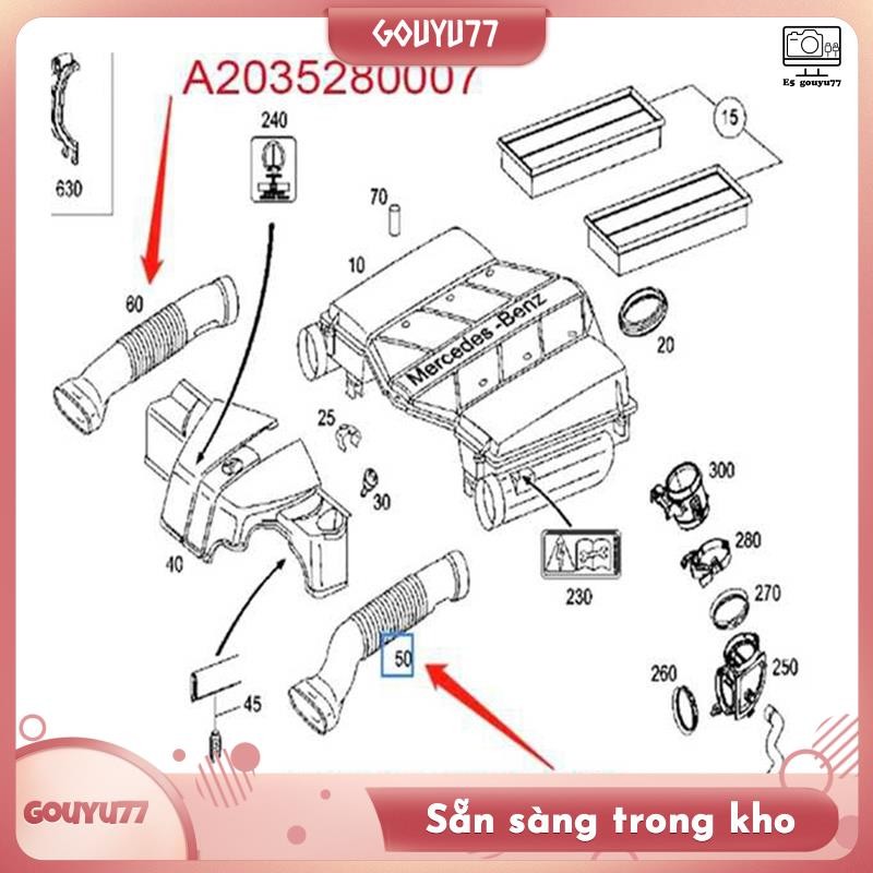 [Gouyu77] 1 Cặp Ống Dẫn Khí Ô Tô Cho C-Class W203 C240 C320 2001-2005 ...