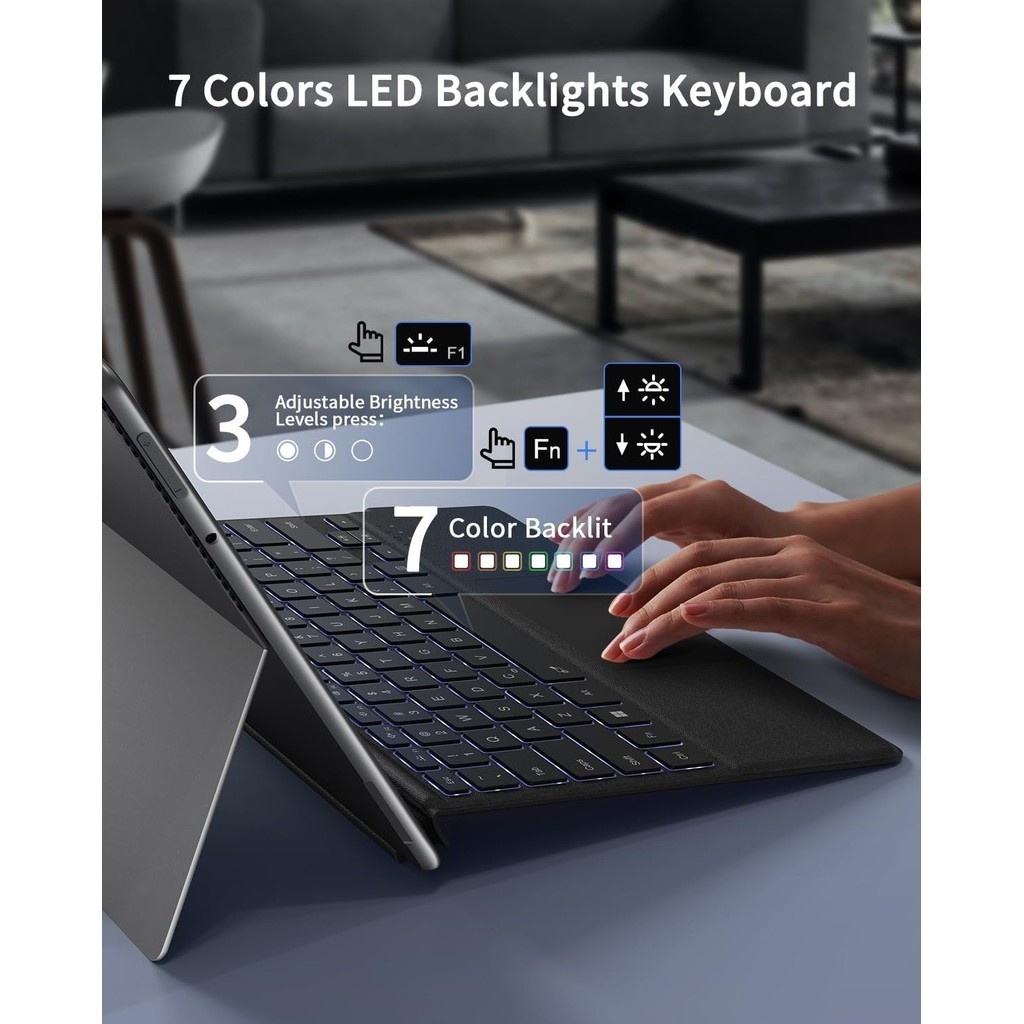 Công tắc cập nhật 2024 Bàn phím không dây Bluetooth có bàn di chuột cho Microsoft Surface Pro 11 ...