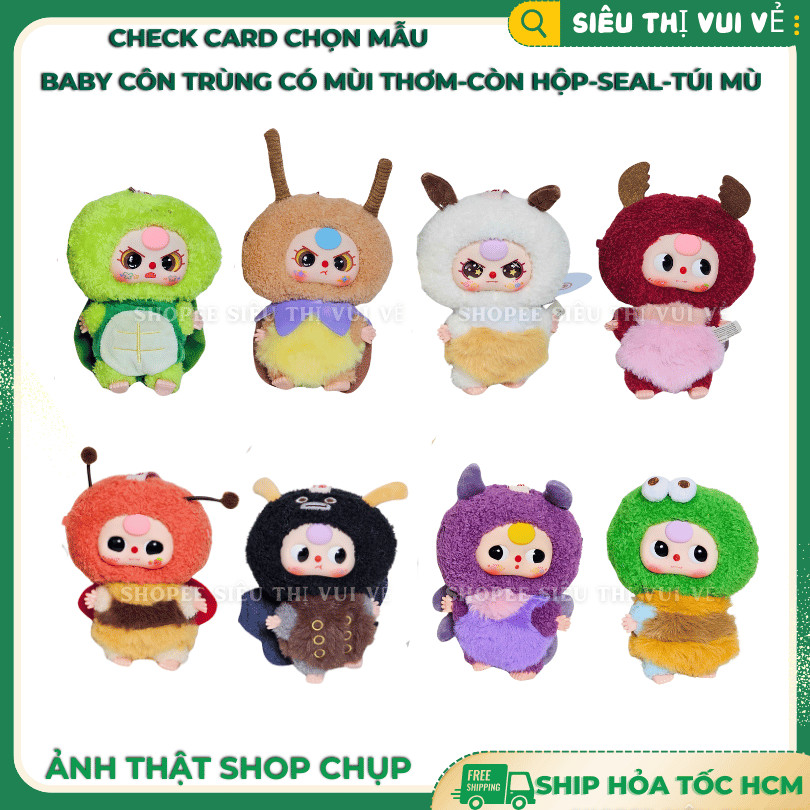 [Chính hãng] CÒN HÔP-SEAL-TÚI MÙ check card chọn mẫu baby three côn ...