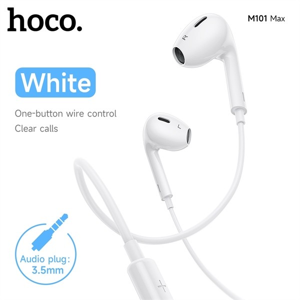 Tai nghe có dây M101 Max cổng 3.5 trắng Hoco_BH 12 tháng | Shopee Việt Nam