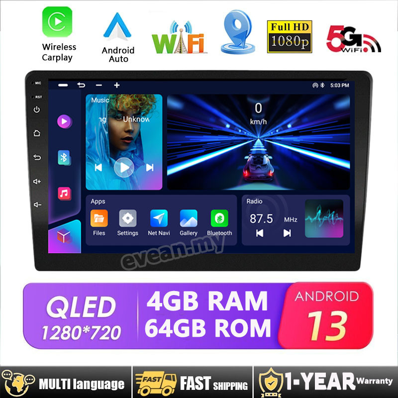 Ram 4G / 64G ROM Android Player Âm thanh nổi trên ô tô QLED 1280 * 720P ...