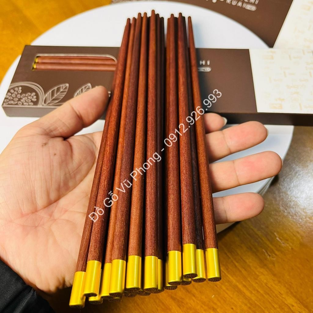 Đũa Gỗ Đàn Hương Đỏ Cao Cấp [ Hàng Đóng Hộp 10 Đôi ] - Hộp Đũa Gỗ Tự ...