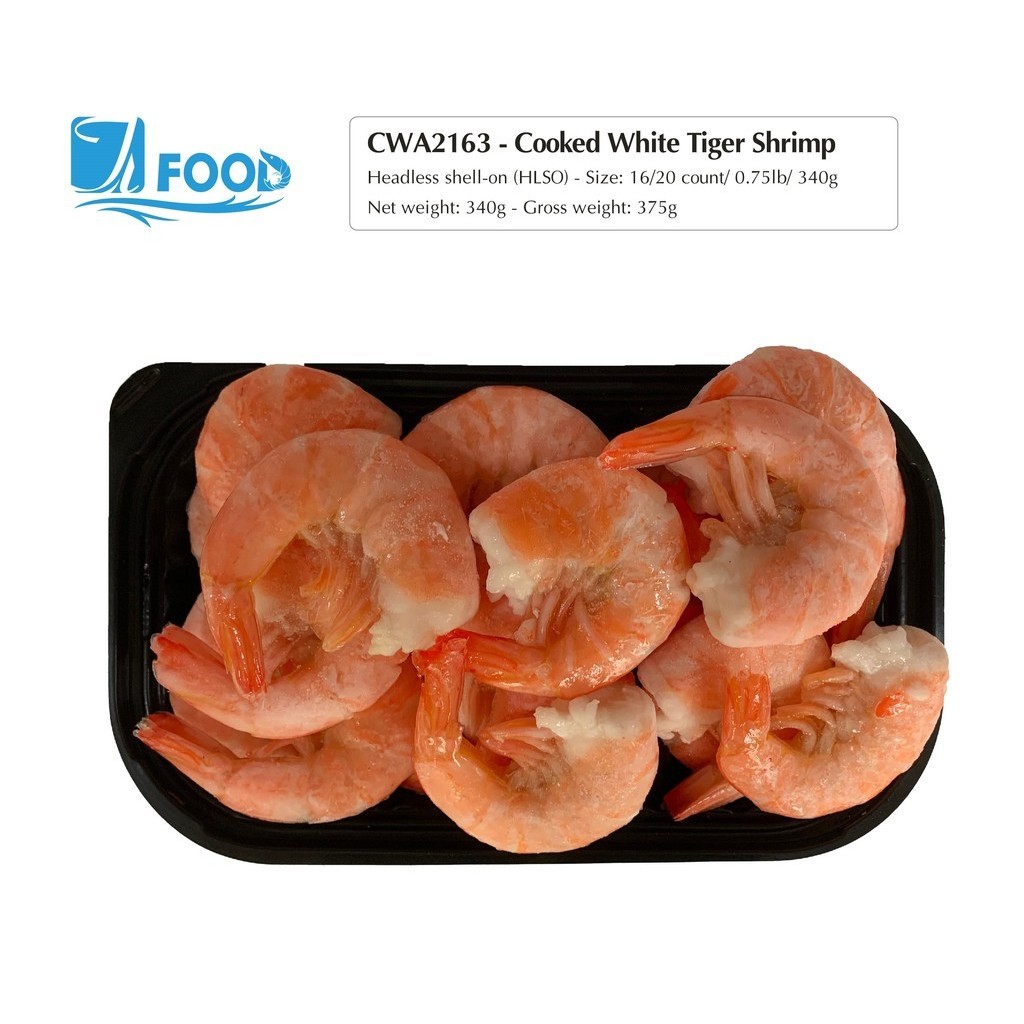 Tôm thẻ hấp nguyên vị, còn vỏ bỏ đầu Size 16/20, NW 340g (Khay) | Shopee Việt Nam