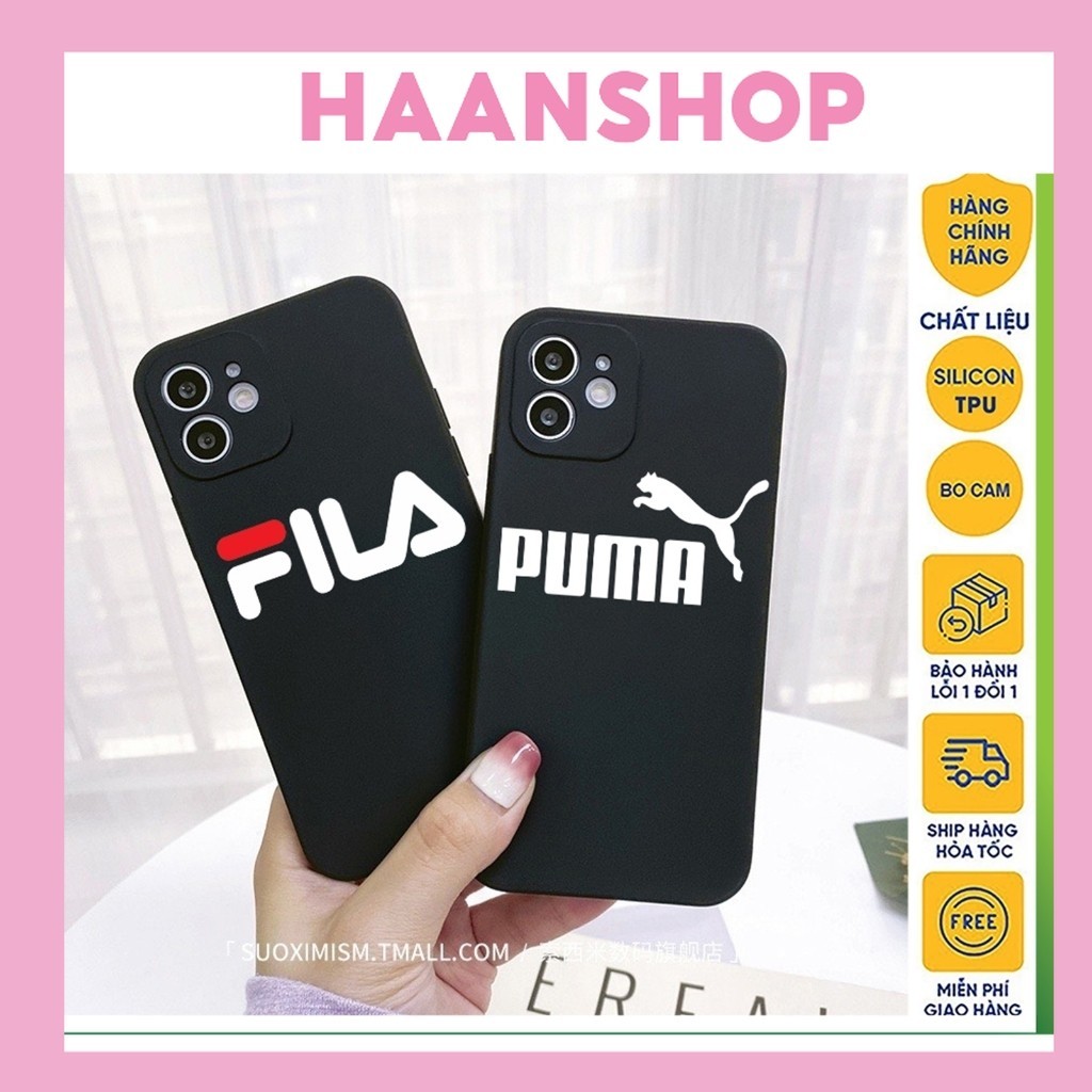 Ốp lưng iphone hình logo Fila Puma TPU dẻo cạnh vuông chống sốc bảo vệ ...