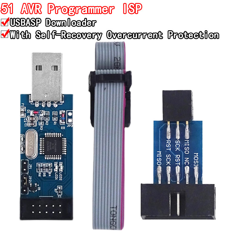 Bảng chuyển đổi 10Pin sang 6 chân + Bộ lập trình USBASP USP AVR USB ATMEGA8 ATMEGA128 ATtiny ...