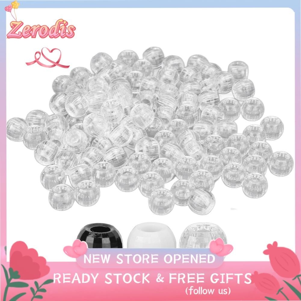 Zerodis 100pcs Hair Braiding Beads Plastics Large Hole Section 12mm ...