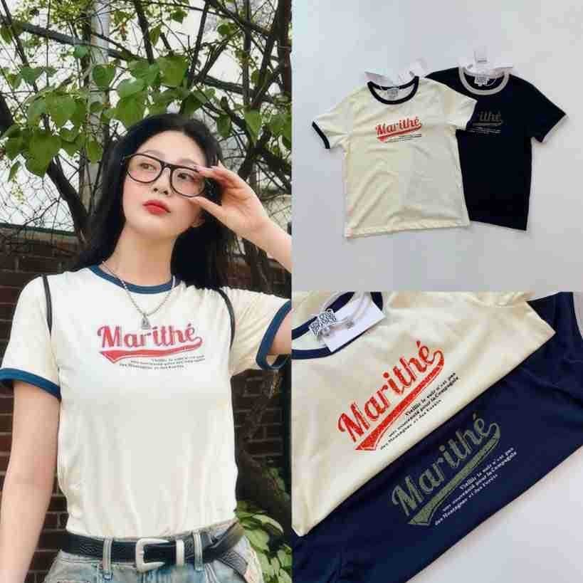 [Sr-studio] Marithe Ready Stock Real Shot 2024 Phong cách mới Tính khí cổ áo màu tương phản phù ...
