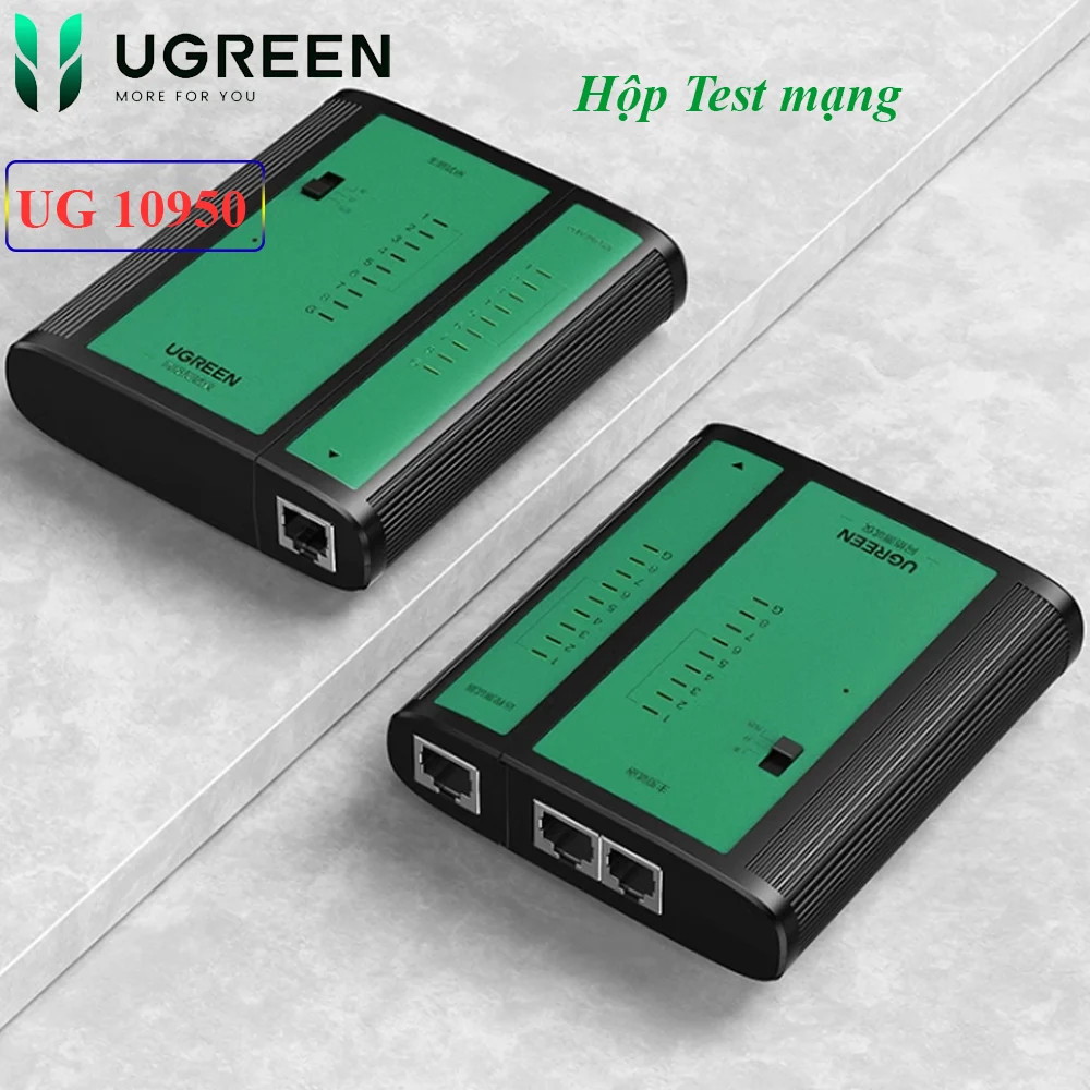 Bộ Test Cáp mạng Ugreen 10950 Chính hãng NW167 (RJ45+RJ11+Pin) có đèn ...
