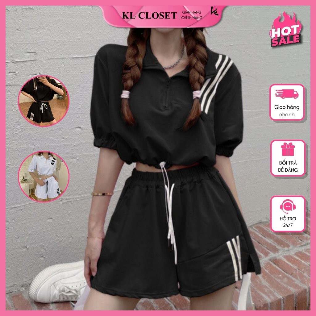 Set Đồ Nữ Thể Thao Croptop Ngắn Tay + Quần Short Chất Thun Co Giãn | Đủ Size Từ 40-58kg KL ...