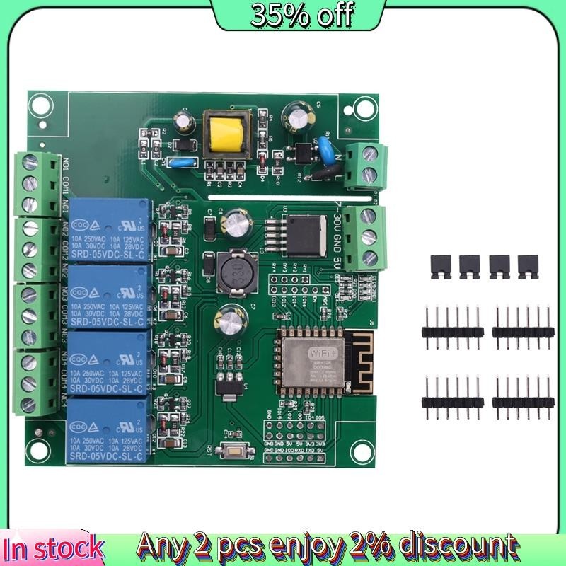 Hot-esp8266 ESP-12F WIFI Relay Module 4 kênh AC90-250V / DC7-30V / 5V ...