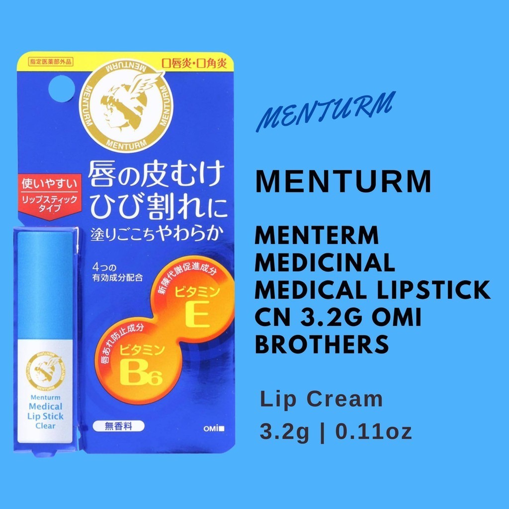OMI Menturm Medicinal Medical Lip Stick Menthol Clear Lip Cream 3.2g ...