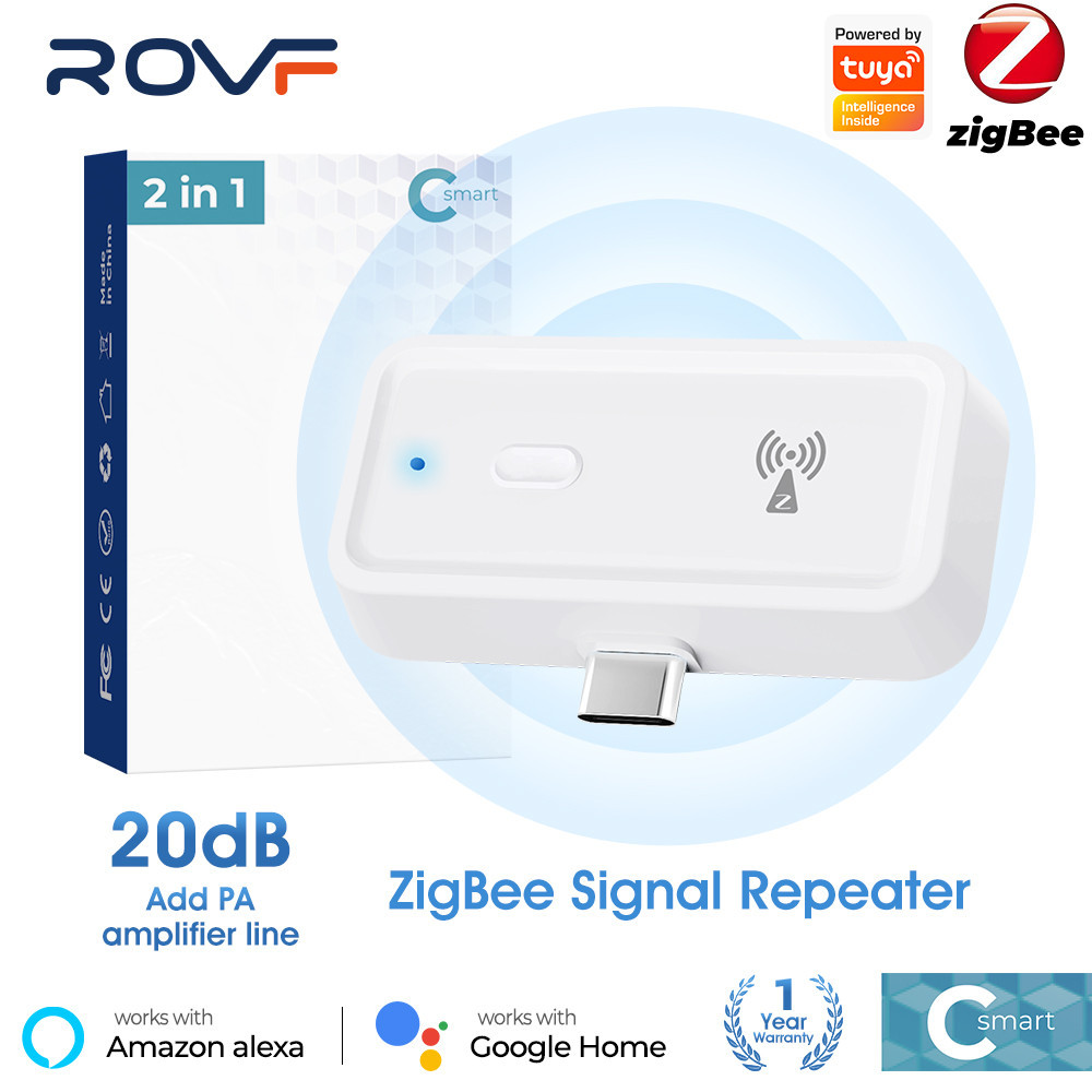 Rovf Smart Zigbee Range Extender Wireless Repeater Booster Type-C Thông ...