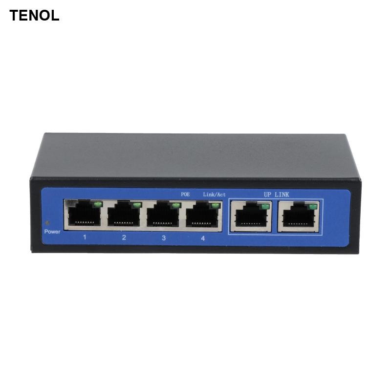 Công tắc cổng Ethernet 6 cổng Công tắc mạng, DC 12-55V, 132x 67x32mm ...