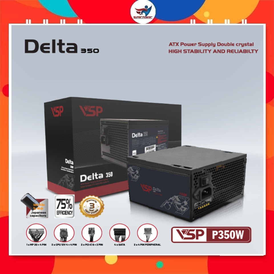 Bộ nguồn máy tính VSP Delta P350W - Chính hãng | Shopee Việt Nam