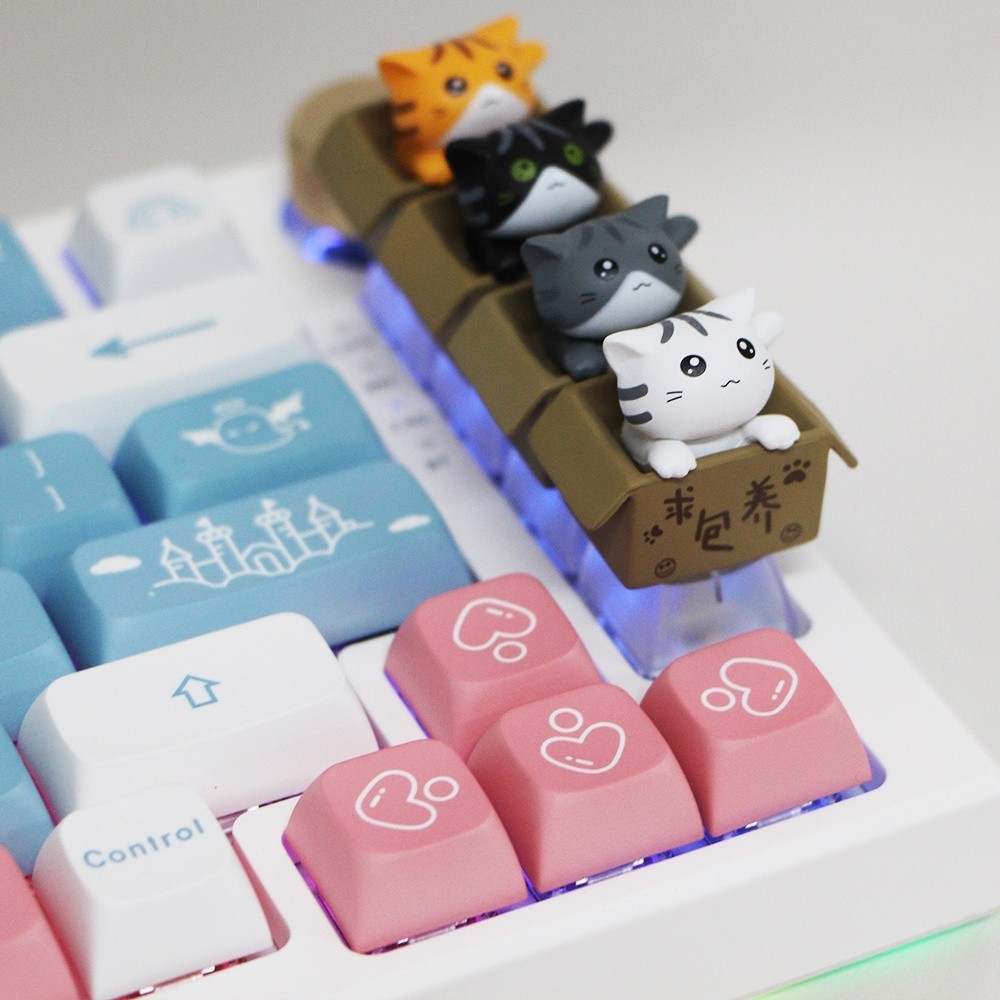 Keycaps mèo dễ thương Hồ sơ OEM keycaps trong suốt cho bàn phím cơ ...