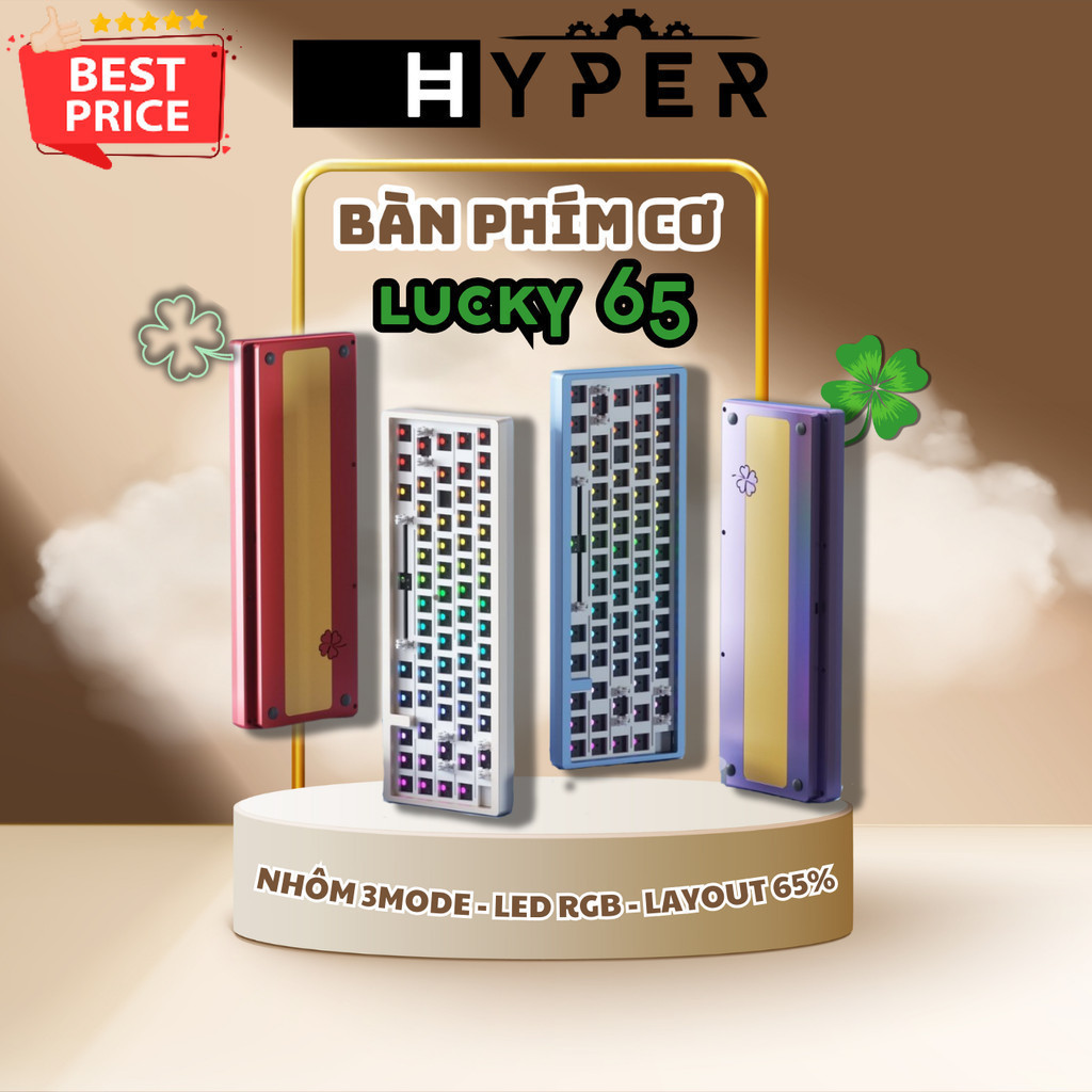 (NEW) KIT BÀN PHÍM LUCKY65 | NHÔM CNC NGUYÊN KHỐI | 3 MODES KẾT NỐI ...
