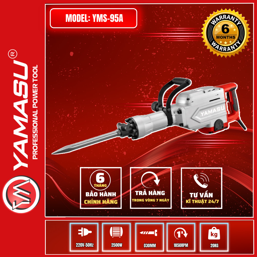 Máy đục phá bê tông YAMASU YMS-95A công suất 2500W đường kính mũi 30mm | Shopee Việt Nam