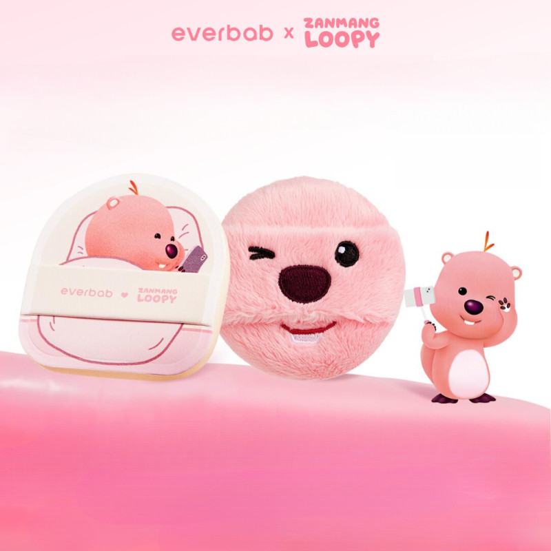 EVERBAB Bông phấn phủ Loopy đồng thương hiệu bông phấn sử dụng ướt và khô mềm bộ bông phấn ...