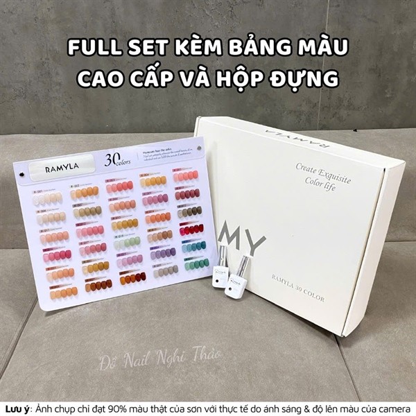 Set sơn thạch đục Ramyla 30 màu tặng bảng màu (Set) sơn móng làm nail ...