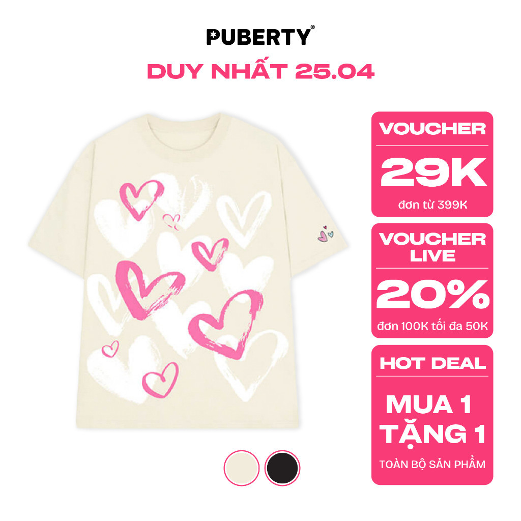 áo thun unisex oversize local brand PUBERTY FEELING LOVE TEE | Shopee ...