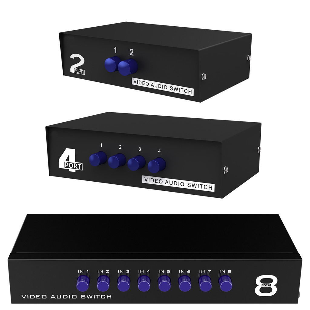 4 Cổng AV Cáp Âm Thanh Video Chuyển Đổi 4 Trong 1 Ra 4x1 AV Switch 2x1 ...