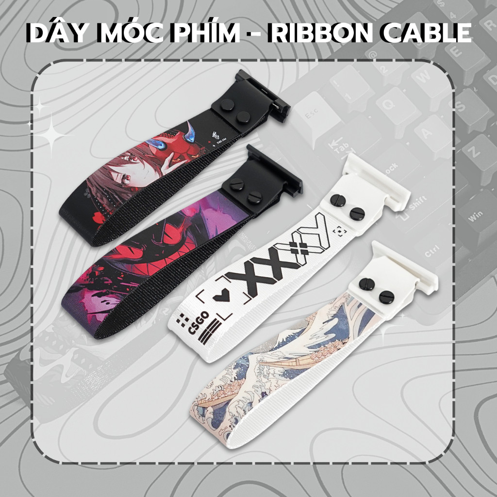 DÂY MÓC BÀN PHÍM RIBBON CABLE phụ kiện trang trí Ruy băng treo cho các ...