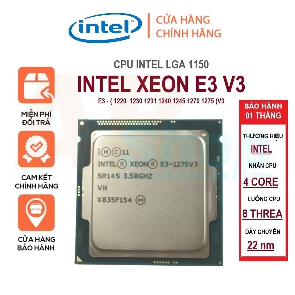 cpu xeon e3 1225v3 / e3 1245v3 / e3 1220v3 / e3 1271v3 ngang i7 4790 ...