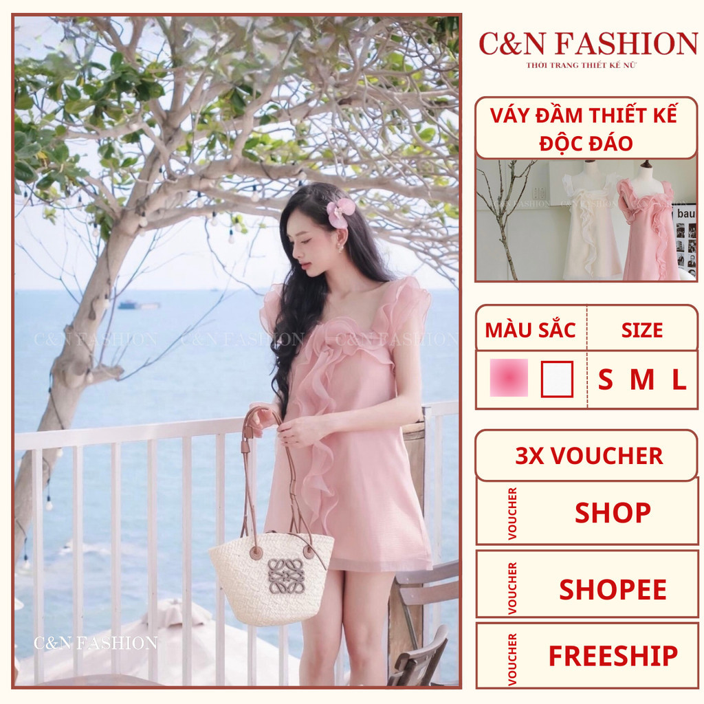 Váy Bèo Tơ Bèo Tiểu Thư Dáng Suông Thiết Kế Cao Cấp Sang Chảnh Quyến Rũ C&N FASHION CN006 ...