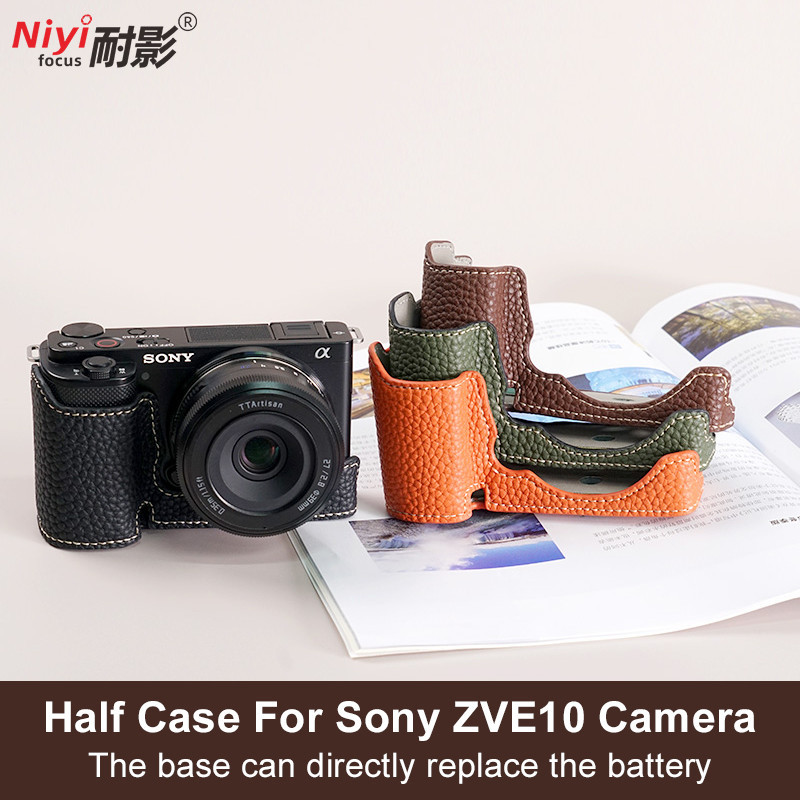 Túi bảo vệ máy ảnh nửa thân bằng da PU cho Sony ZV1 Mark II ZV-1F ZV1-2 ZV1M2 ZV1F ZVE10 Vỏ bọc ...