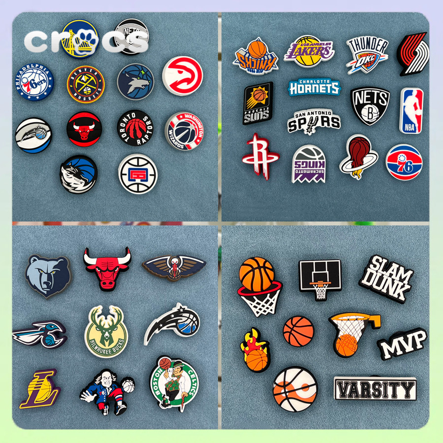sticker dép crocs Basketball team Logo jibbitz crocs charm crocs ...