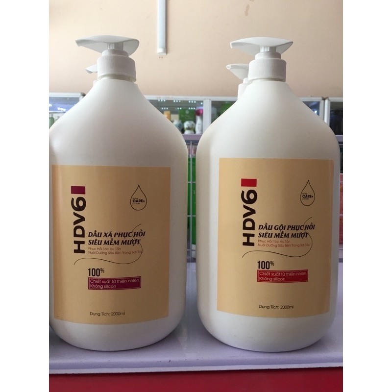 [Chính hãng] Dầu Gội - Xả HDV6 Phục Hồi Siêu Mềm Mượt 2000ML - Mp Thanh Lâm | Shopee Việt Nam