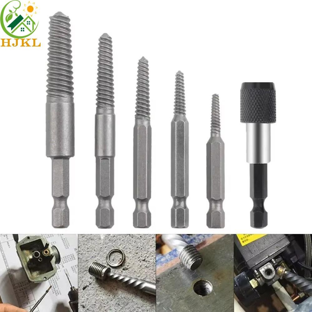 Hjkl 6 Cái / bộ Vít Extractor 1 / 4 Inch Hex Shank Nhiều Chức Năng Cơ ...
