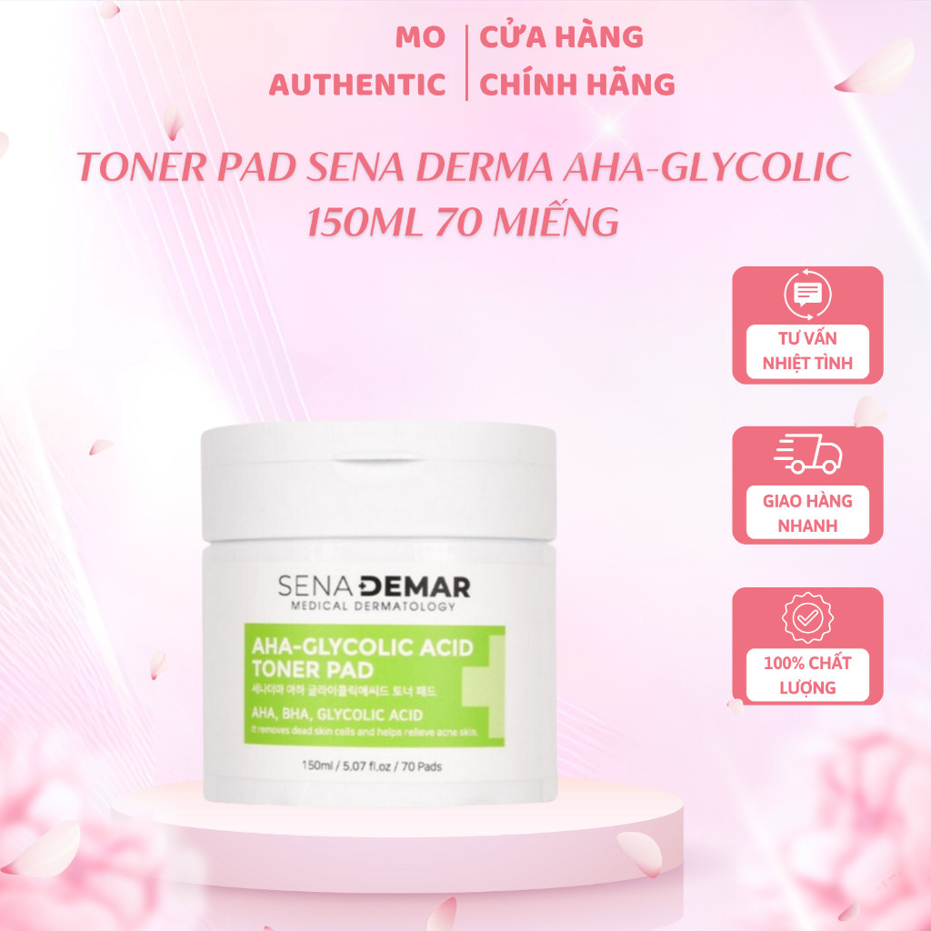 Toner Pad SENA DERMA AHA-Glycolic 150ml 70 miếng | Shopee Việt Nam
