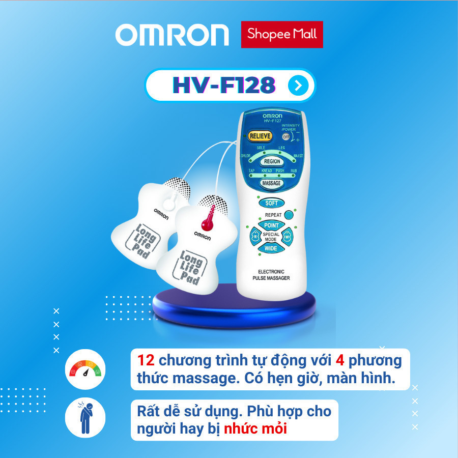 Máy massage xung điện trị liệu OMRON HV-F128 chính hãng bảo hành 2 năm | Shopee Việt Nam