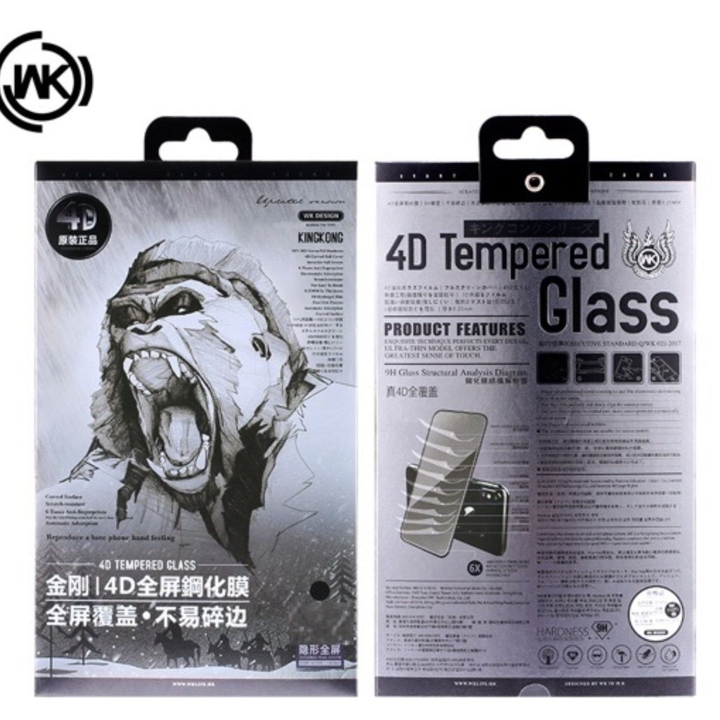 Kính cường lực King Kong trong 4D full viền thương hiệu WEKOME (hộp giấy đen) | Shopee Việt Nam
