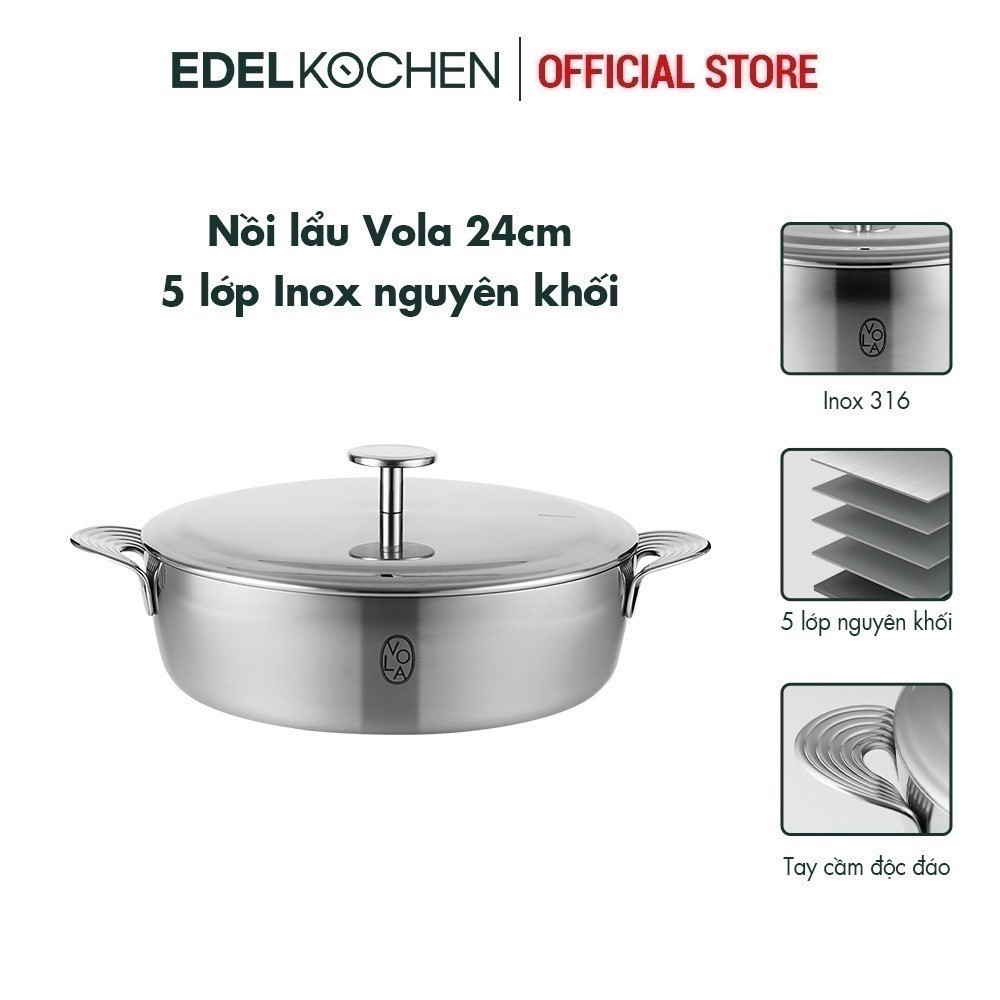 Nồi lẩu inox 316 - 5 lớp nguyên khối cao cấp Edelkochen Vola Collection ...
