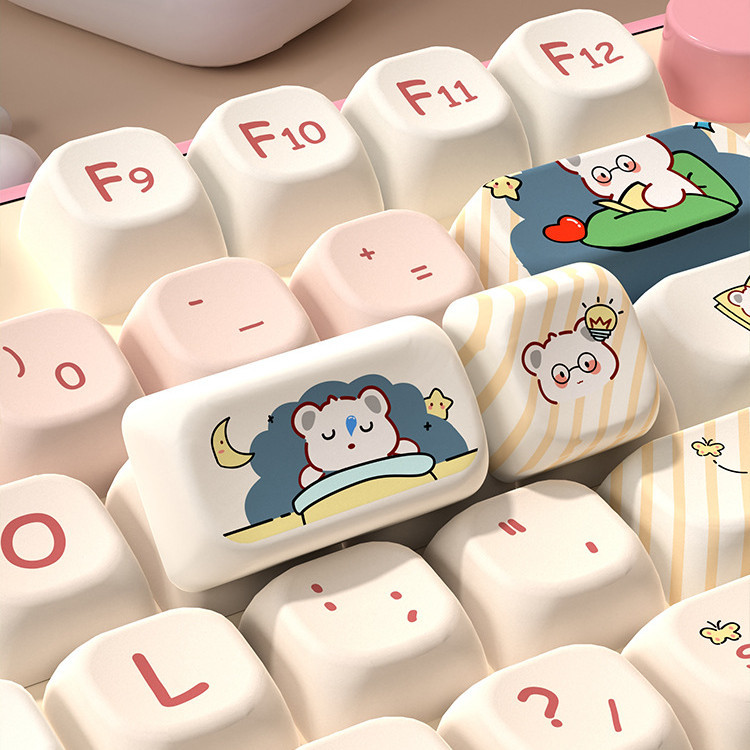 Kính Mắt Gấu Keycap MOT Profile PBT Thuốc Nhuộm Năm Mặt Thăng Hoa Thủ ...