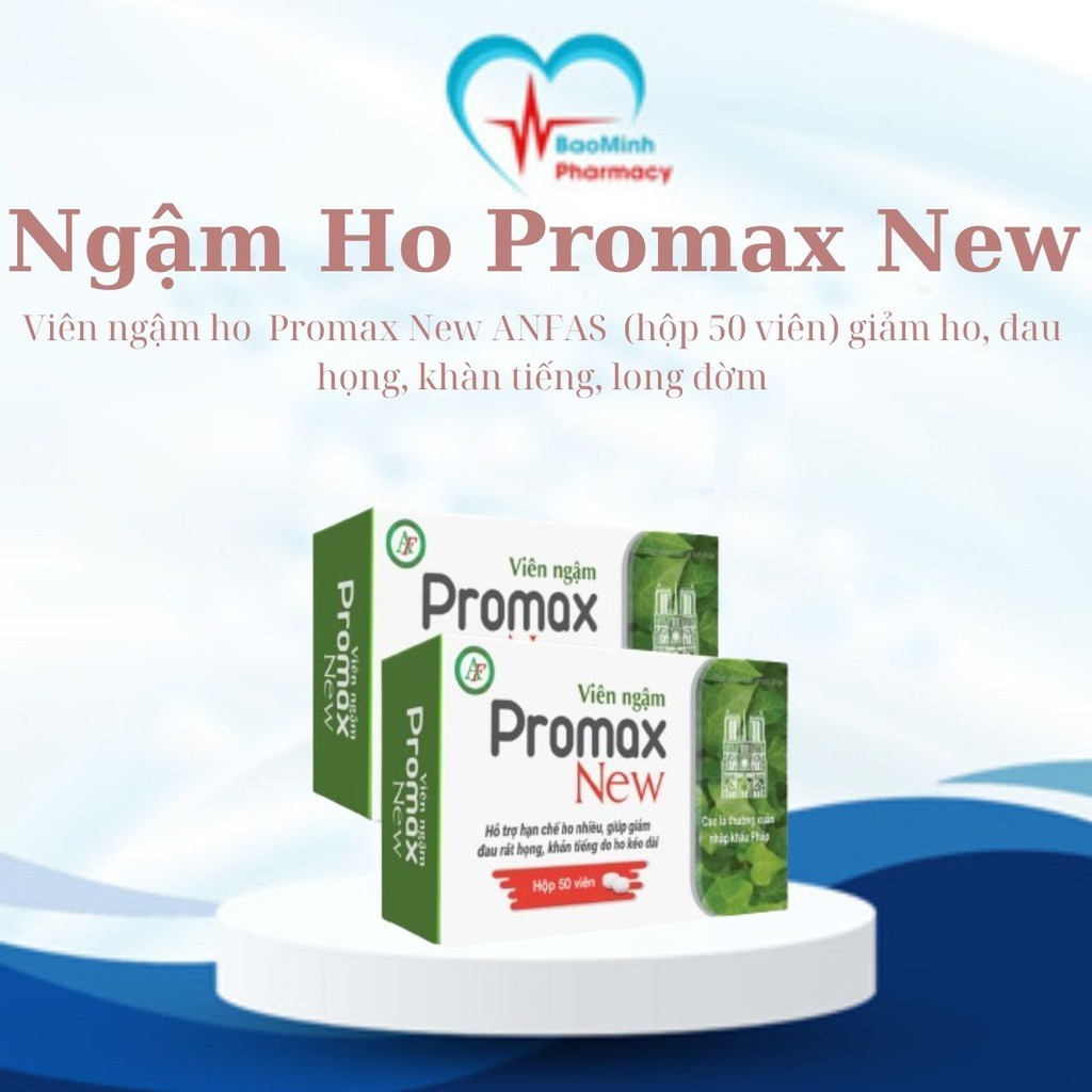 Viên ngậm ho Promax New ANFAS (hộp 50 viên) giảm ho, đau họng, khàn ...